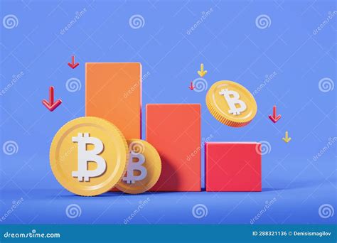 Bitcoin And Red Falling Graph Stock Illustration Illustration Of