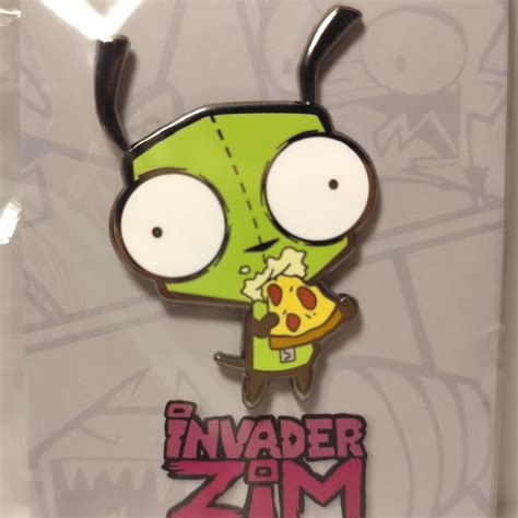 Nickelodeon Invader Zim Gir Eating Pizza Collectible Enamel Pin Grailed