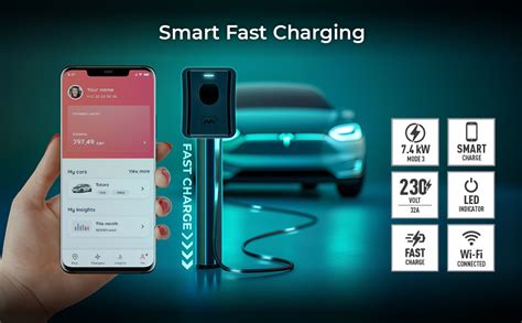 Masterplug Smart Ev Home Wall Charger For Type 2 Electric And Plug In