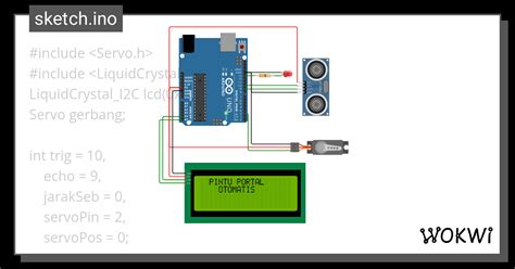 Ujian Praktek Pintu Portal Otomatis Wokwi Esp Stm Arduino Simulator