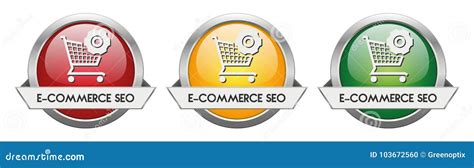 Modern Button Vector E Commerce Seo Stock Vector Illustration Of