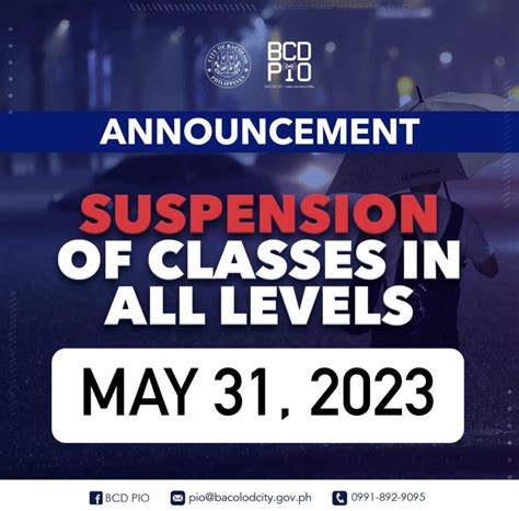 Walang Pasok Bacolod City Class Suspension May AttractTour