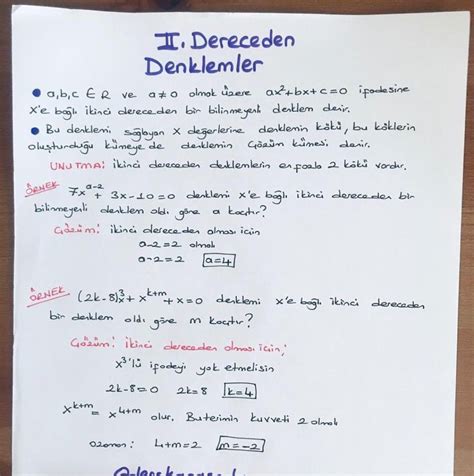 Dereceden Denklemler