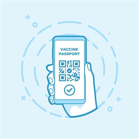 Цифровой паспорт вакцины на экране мобильного телефона сканирование Qr