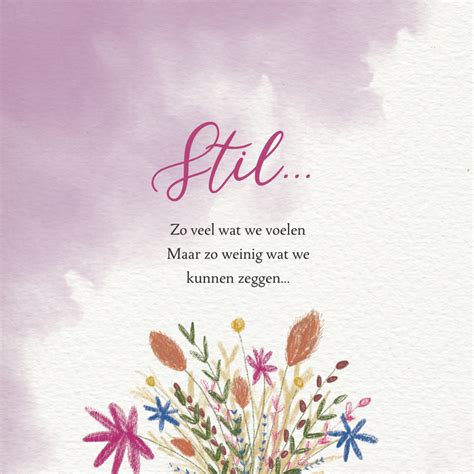 Condoleance Kaart Met Bloemen Illustratie En Kaartje2go