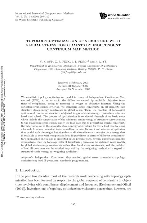 pdf topology optimization of continuum structure with globalization