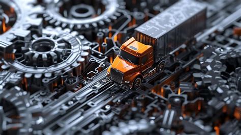 A Dynamic Design Featuring A Truck Partially Surrounded By Abstract