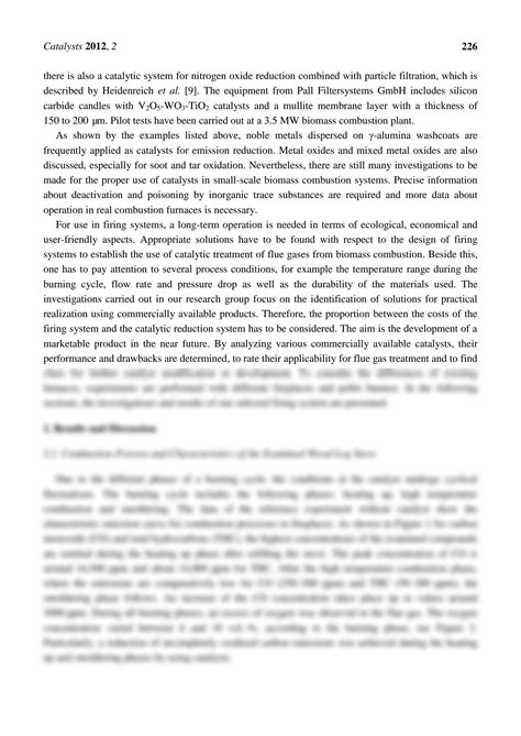 Solution Application Of Heterogeneous Catalysis In Small Scale Biomass Combustion Systems