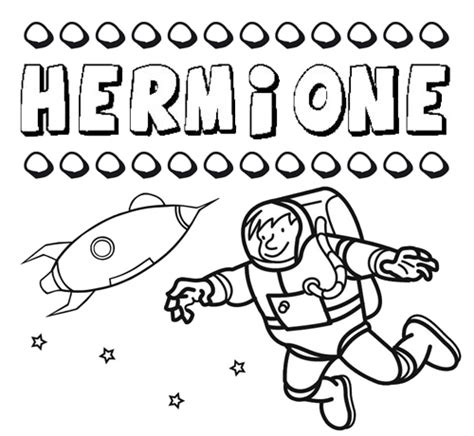 Dibujo Con El Nombre Hermione Para Colorear Pintar E Imprimir