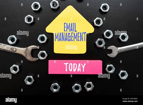 Hand Writing Sign Email Management Business Overview Systematic Tactic In Maximizing Email