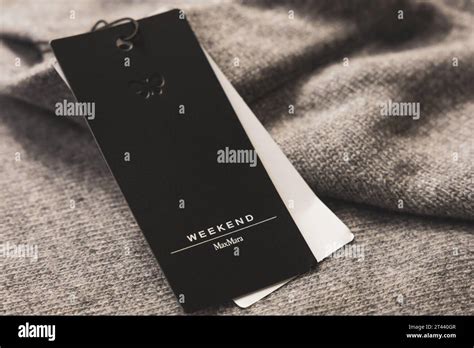 Textile Background Soft Cashmere Texture New Wool Products With Max Mara Weekend Label Stock