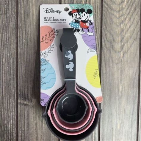 Mickey Mouse Minnie Mouse Measuring Cups Set Of 5 Grey Pink New 4643935223