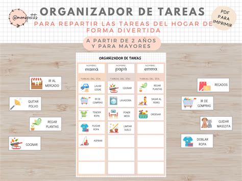 Organizador De Tareas Del Hogar Rutinas Y Tareas Para Niños Castellano