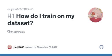 How Do I Train On My Dataset Issue Cuiyixin SSID KD GitHub