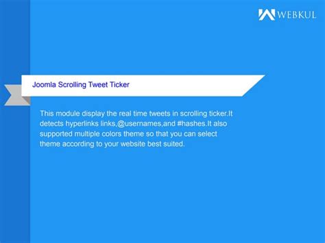 Joomla Scrolling Tweet Ticker Ppt
