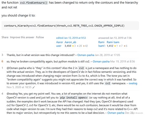 Opencv Cv2findcontours Valueerror Too Many Values To Unpack