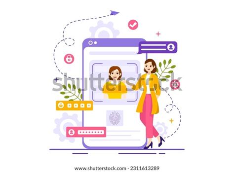 Identification Vector Illustration Identity Card Photo Stock Vector