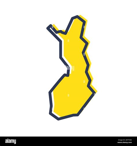 Stylized Simple Yellow Outline Map Of Finland Stock Vector Image And Art