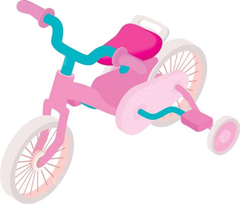 Pink Trike Iconcartoon Style Race Vehicle Nostalgic Vector Race