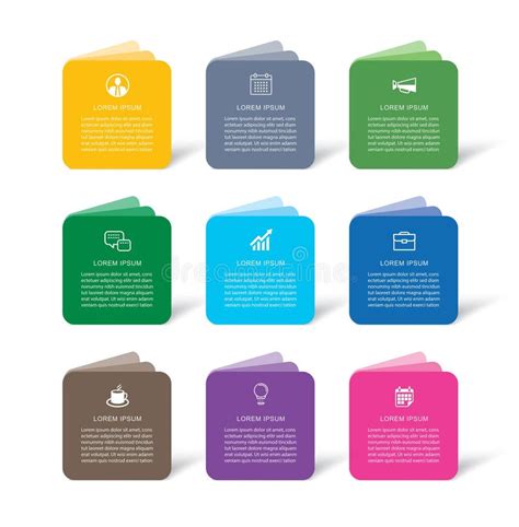 9 Data Infographics Paper Book Template Illustration Business Abstract