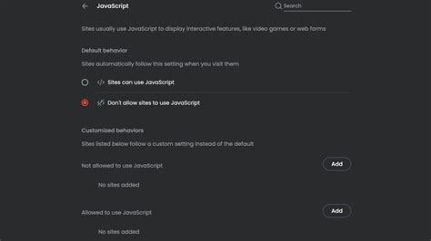 how to block javascript on specific websites in chrome firefox safari