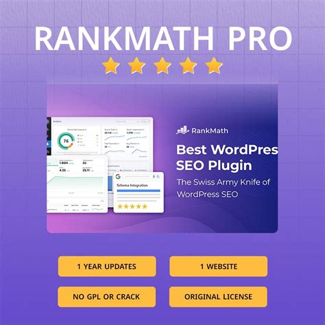 Rank Math Pro 1 Year Access Original Official License