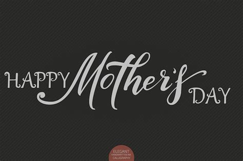 Free Vector Hand Drawn Lettering Happy Mothers Day Elegant Modern