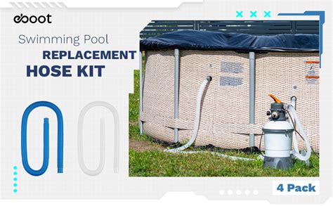 4 Pack Swimming Pool Filter Hose Replacement Kit 1 25 Inch Diameter 59 Inch Length