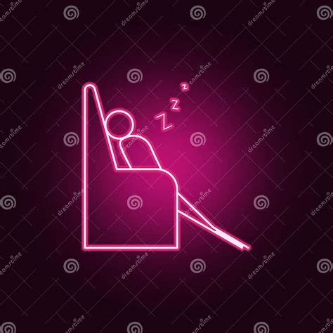 Sleep On Couch Outline Icon Elements Of Lazy In Neon Style Icons Stock Illustration