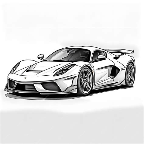 Premium Photo Unleash The Power Ferrari Car Coloring Page With Thick