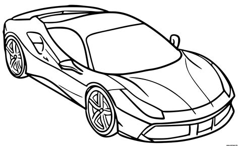 Coloriage Voiture Ferrari 488 GTB Spider Dessin Ferrari à imprimer