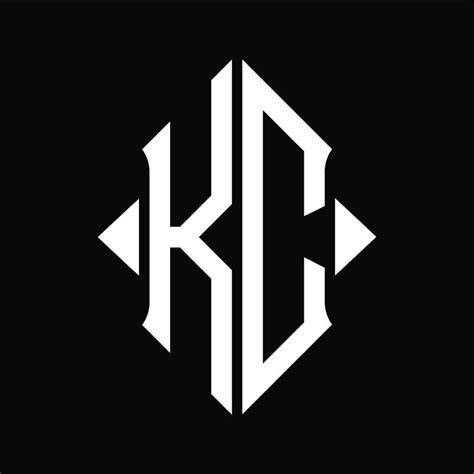 KC Logo Monogram With Shield Shape Isolated Design Template