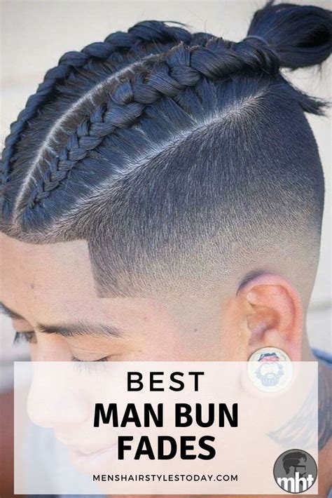 Best Man Bun Fades Cool Man Bun Hairstyles Long Hairstyles For Guys