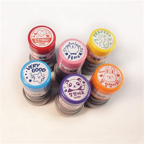 숙제검사 칭찬 도장 64x32mm 원형도장 문구사무용 스페셜오퍼 위탁판매 도매사이트상품정보 Api제공제조사직거래위탁배송