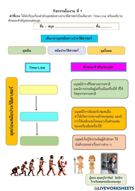 ยุคสมัยทางประวัติศาสตร์ ป 4 Online Exercise For Live Worksheets