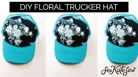 Diy Trucker Hat Tutorial Custom Fabric Hat Diy With Template Youtube