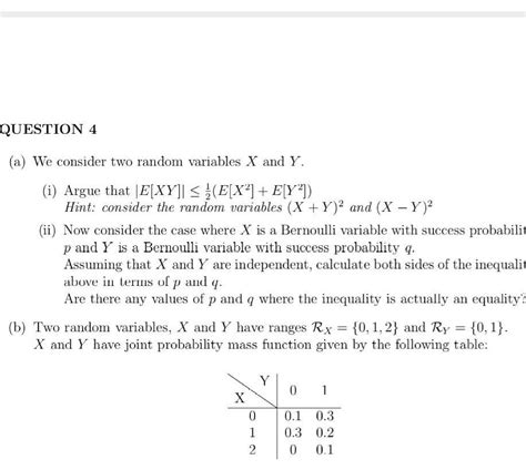 Solved A We Consider Two Random Variables X And Y I