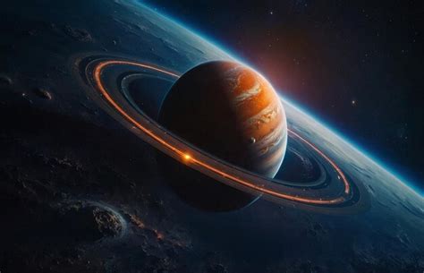 Premium Photo Luminous Spacecraft Orbits Celestial Body Within The