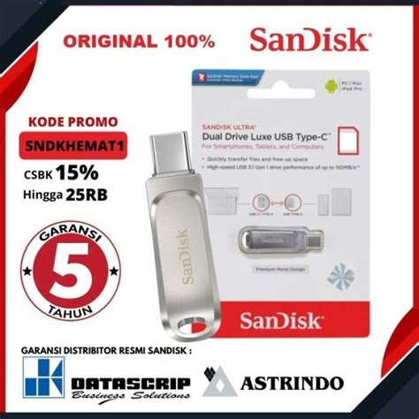 Jual Sandisk Ultra Dual Drive Luxe Usb Type C Flashdisk 512gb Sdddc4 Di