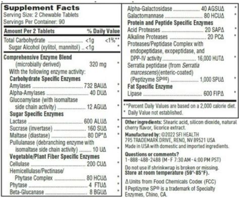Vital Zymes Chewable Enhancing Digestion With Enzyme Power