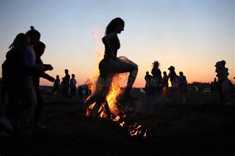 Pagan Religious Round Dance At The Ivan Kupala Solstice In Siberia