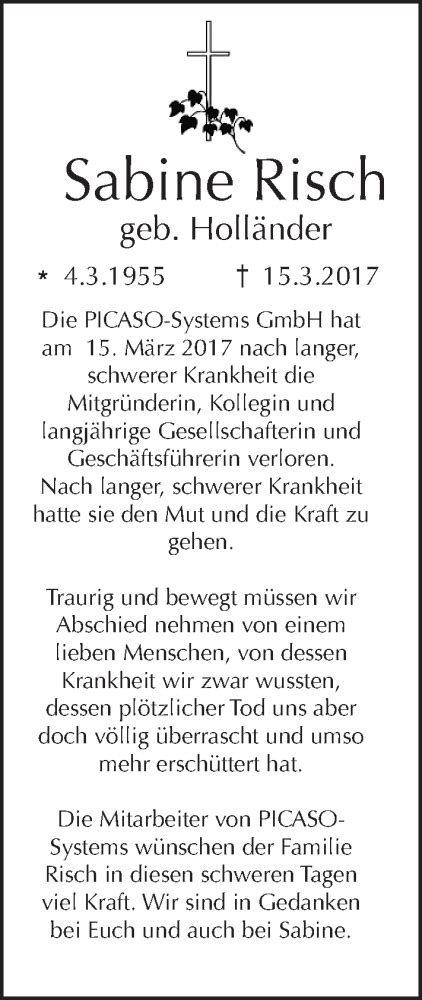 Traueranzeigen Von Sabine Risch Tagesspiegel Trauer