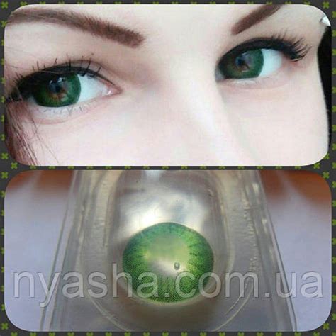 Цветные зелёные линзы для глаз Green 1, цветные линзы на год, цена 270 ...
