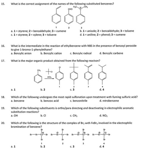 Solved 15 What Is The Correct Assignment Of The Names Of