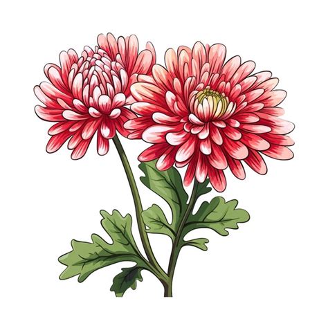 Premium Vector Chrysanthemum Flower Vector Clipart White Background