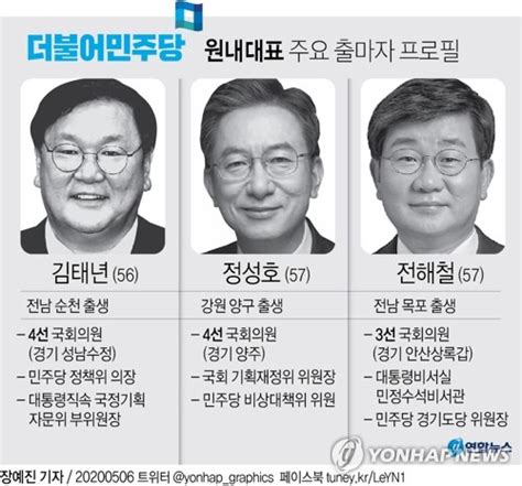 그래픽 더불어민주당 원내대표 출마자 프로필