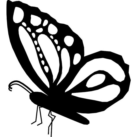 Butterfly Beautiful Side View Shape With Ornamental Design On Wings