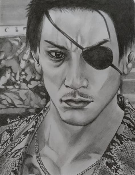 「龍が如く 真島吾朗 服が難しくて大変でしたがこの表情が好きすぎたので頑張って描い」 ひらりのイラスト