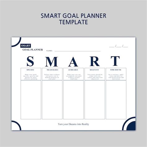 Premium Vector Smart Goal Planner Customizable Template