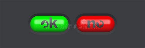 Yes And No Icon Glossy Web Elements Colored Oval Buttons For Your